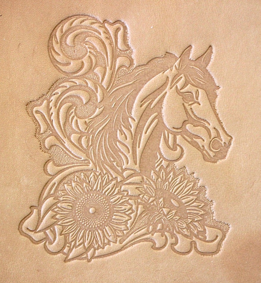 ACRYLIC Leather Embossing Stamp SHERIDAN HORSE DESIGN for Veg Tanned ...