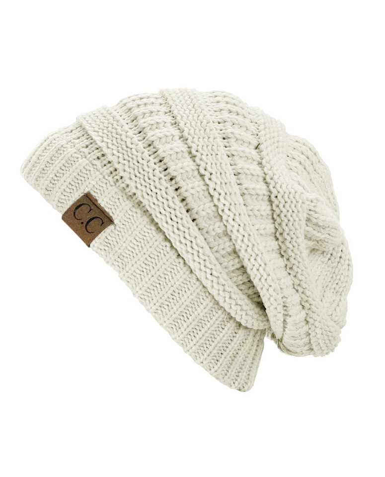 Hot item! CC Beanie New Women's Knit Slouchy Thick Cap Hat Unisex Solid ...