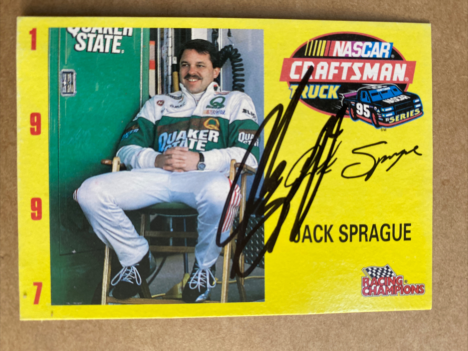 1997 RACING CHAMPIONS JACK SPRAGUE NASCAR SUPERTRUCKS Autographed Card ...