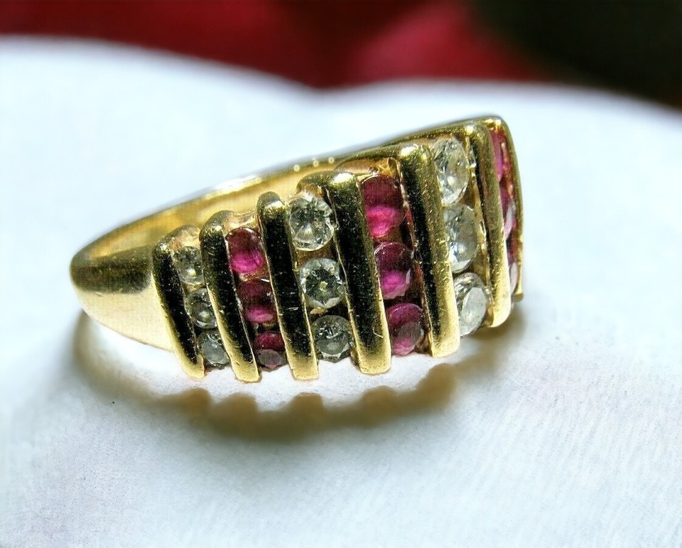 14k Gold Diamond and Ruby Dinner Ring Size 6.25 Cost 2,600 SAVE 1,800 # ...