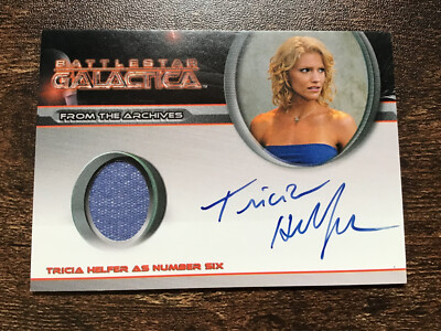 Battlestar Galactica Tricia Helfer Autograph Costume Card as Number Six ...