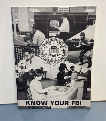 Vintage 1974 Federal Bureau Investigation Book Brochure Know Your FBI ...