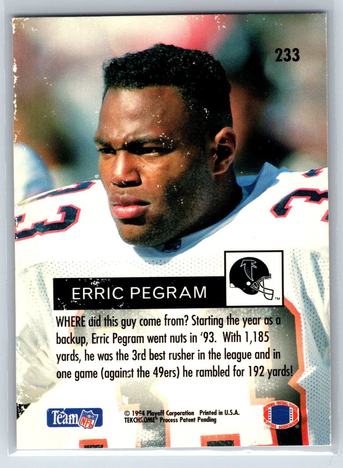 1994 Playoff Erric Pegram Ground Attack Atlanta Falcons #233 | eBay