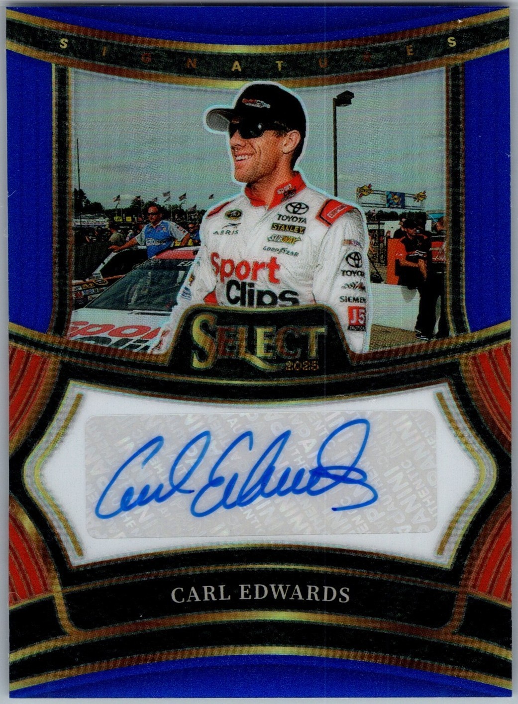 2025 Panini Select - Signatures Carl Edwards #S-CES Blue Prizm /99 (AU ...