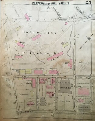 1923 PITTSBURGH PA FORBES FIELD UNIVERSITY OF PITTSBURGH SCHENLEY PARK ...