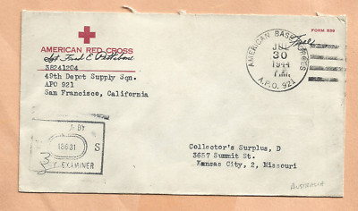 WORLD WAR II MILITARY MAIL APO 921 1944 49th DEPOT SUPPLY SQN CENSORED ...