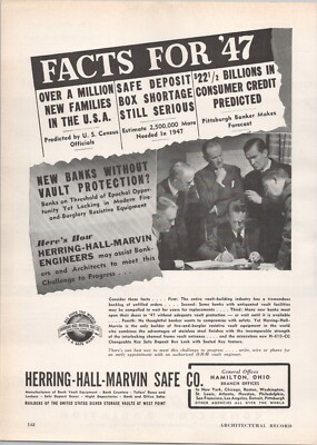 1947 Ad * Herring Hall Marvin Safe Co. Facts for 1947 Vault Protection ...