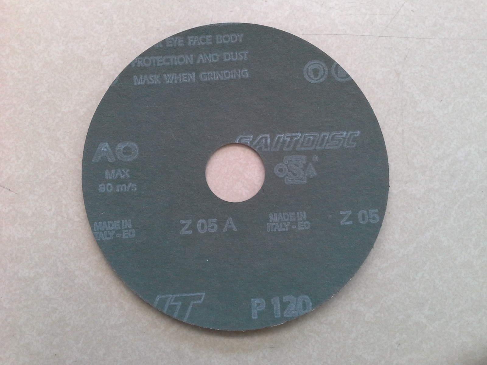 PACK OF 25 SAIT 52420 4-1/2 X 7/8 120 GRIT GP ALUMINUM OXIDE FIBER DISC ...