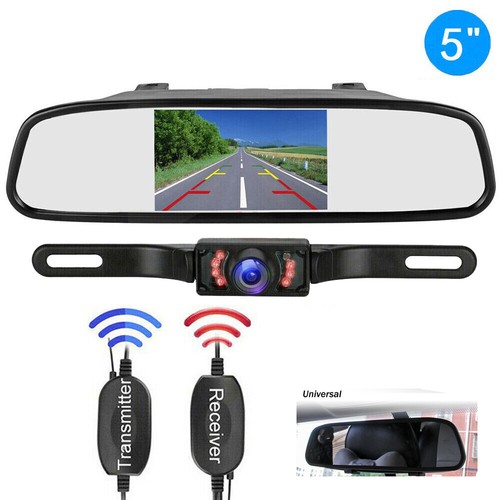 Waterproof Reverse Camera Rear View Wireless 5" Mirror Monitor Kit For ...