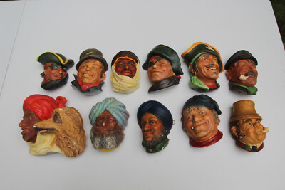 Vintage BOSSONS & LEGENDS 11 Chalkware Heads VERY UNIQUE & COLLECTIBLE ...