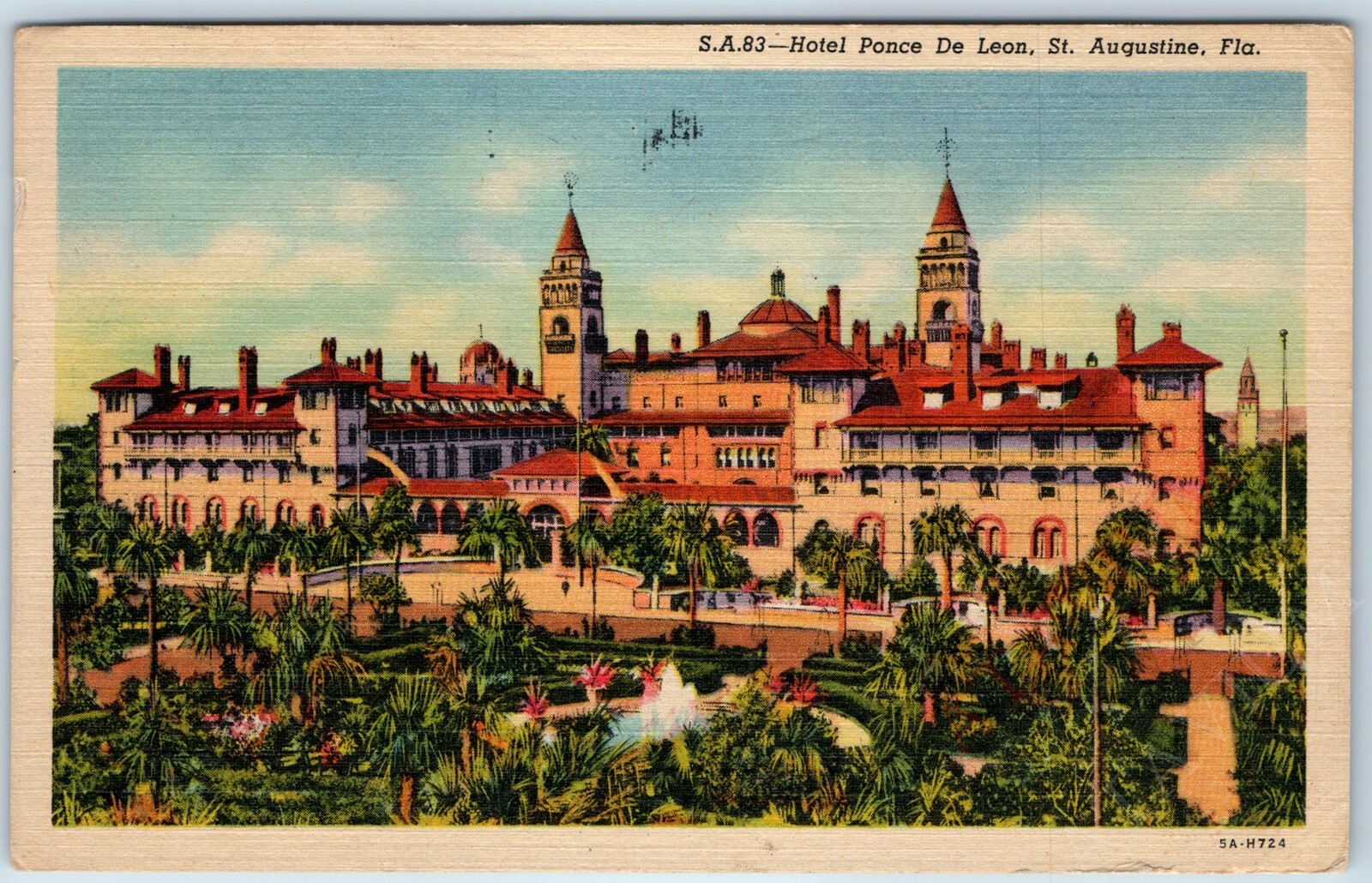 1935 St. Augustine, Fla. Hotel Ponce de Leon Tartaria Old World ...