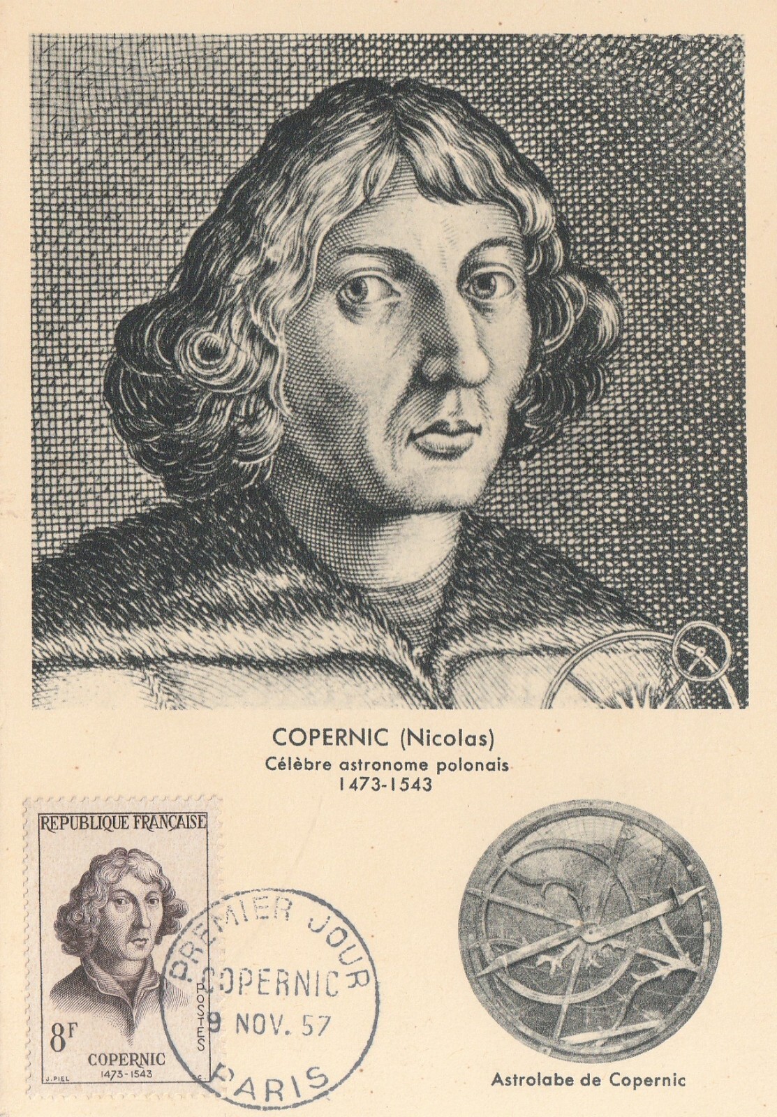 CARTE MAXIMUM 1ER JOUR COPERNIC PARIS 9/11/57 | eBay
