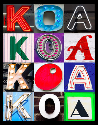 KOA Name Poster featuring photos of actual sign letters | eBay