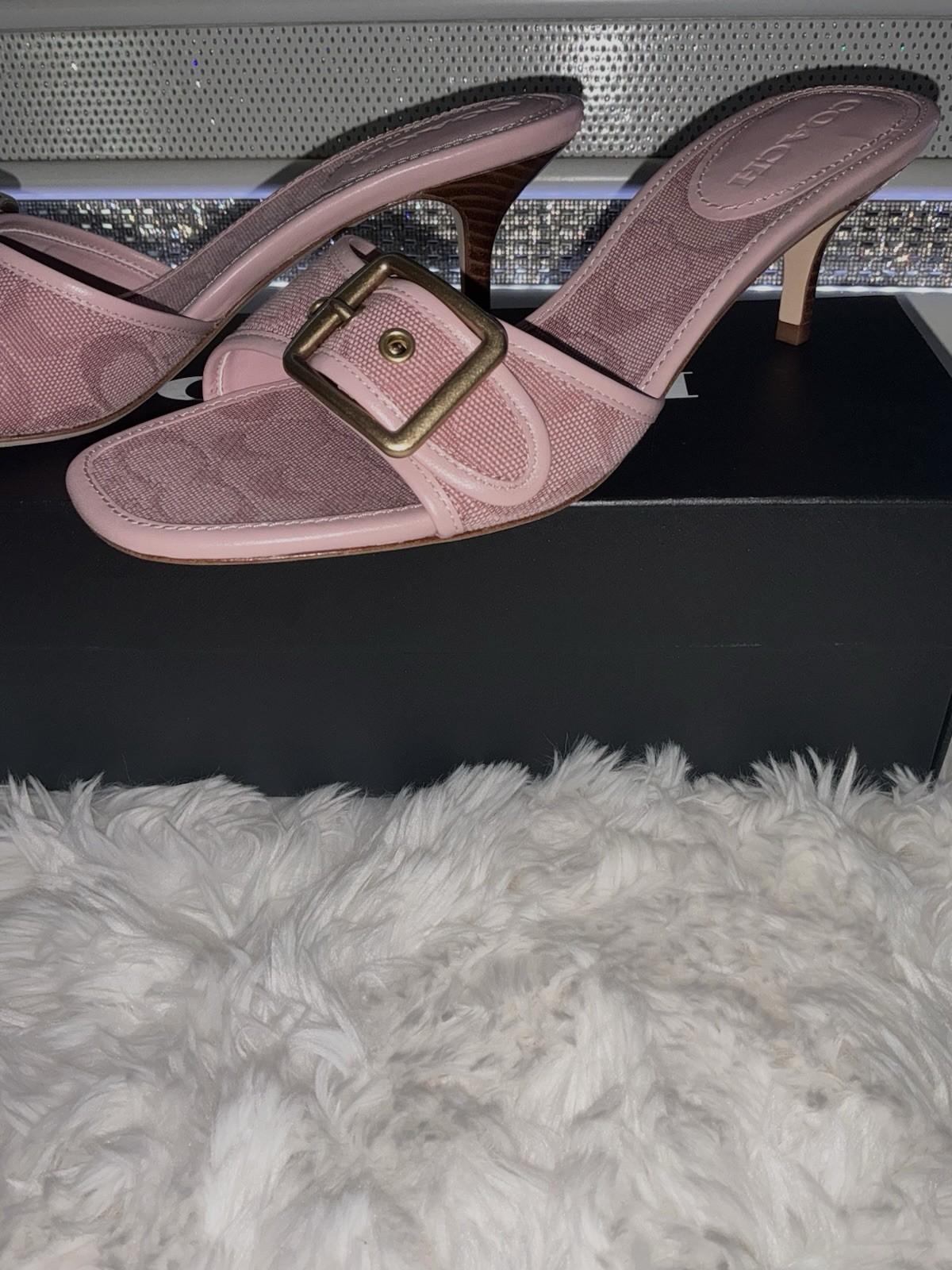 Authentic Pink Carnation Coach Margot Kitten Heels | eBay