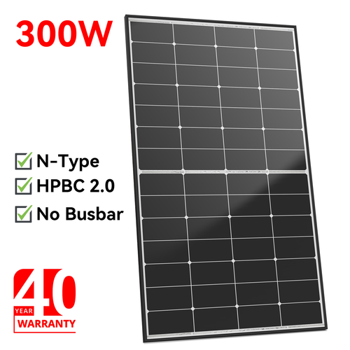 Solar Panel Actual 12V 300W Genuine Rated 300 Watt ALL BLACK N-Type 40 ...