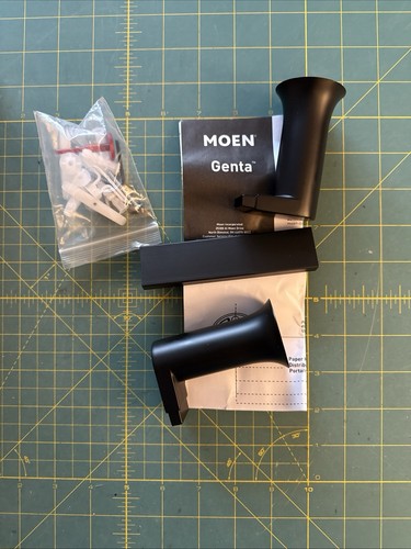 Lot of 2 Moen BH3886BL Genta Double Post Wall Mounted Towel Bar in ...