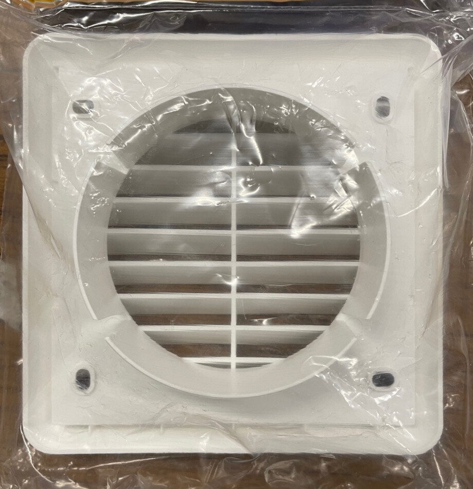 External Air Vent Louvre Wall Grille White Covers For 4'' Extractors, 3 ...