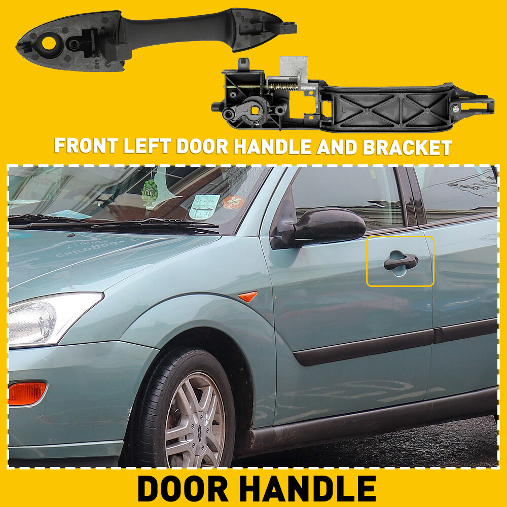 Door Handle Front Left W/Reinforcement Bracket Base For 2000-2007 Ford ...