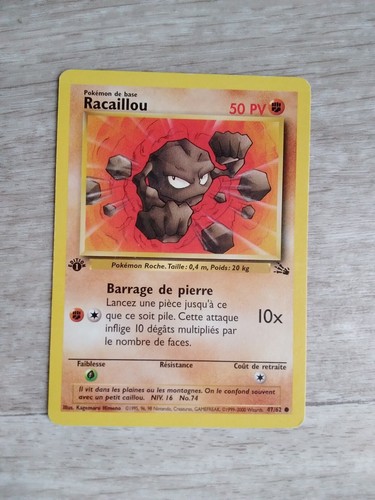 carte pokemon racaillou 50pv 47/62 version fr etat tbe 1edition set de ...