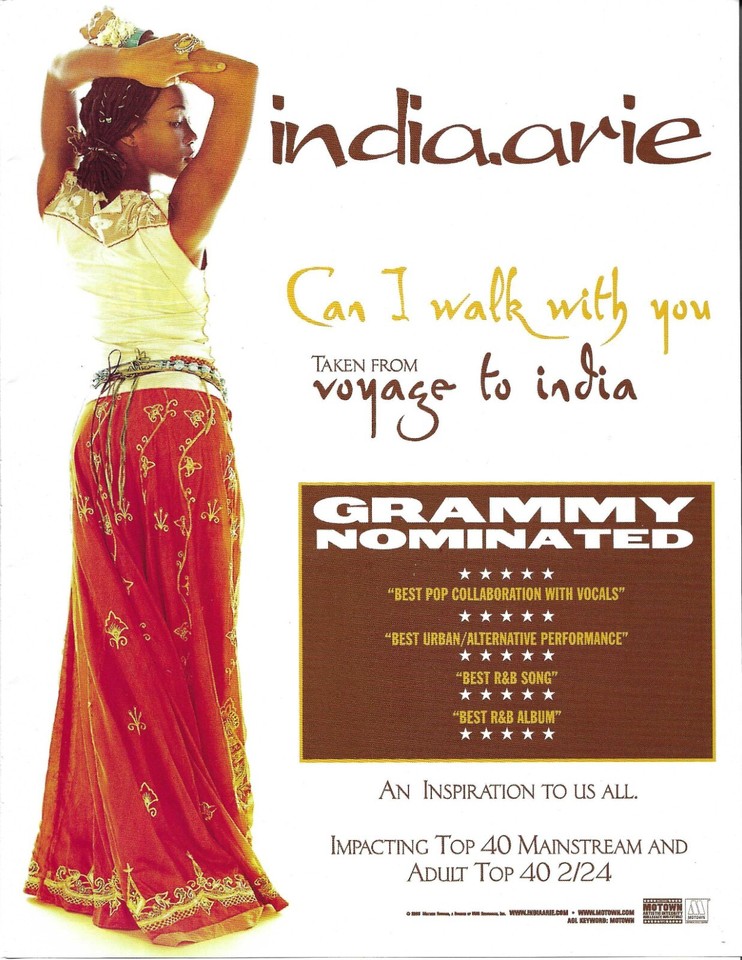 THE CALLING & INDIA ARIE Double Sided PROMO TRADE AD Poster for 2003 CD ...