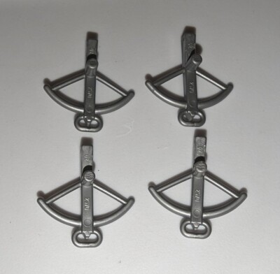 LEGO Lot Of 4 FLAT SILVER Crossbow Weapon Minifig Minifigure Accessory ...