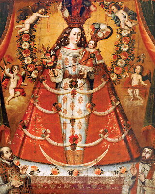 Cuzco School "Our Lady Of Rosary" cloak portrait latin america ...