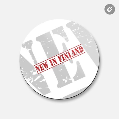 New In Finland Grunge Travel Slogan | 4'' X 4'' Round Decorative Magnet ...