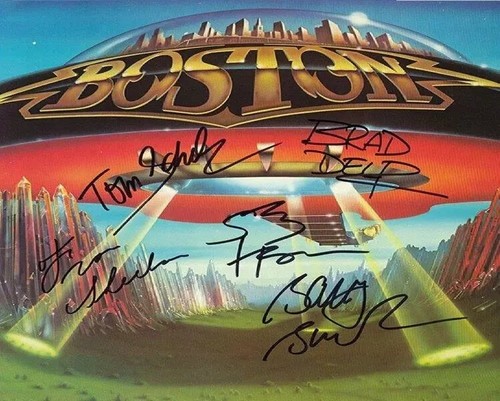 BOSTON BAND SIGNED PHOTO AUTOGRAPH ROCK ROLL ALL MEMBERS SIGNATURE 8X10 ...