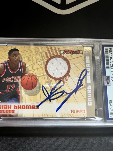 Isiah Thomas Signed Autographed 2006 TOPPS FC JERSEY RELIC PSA SLAB ...