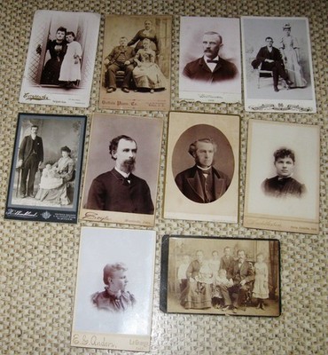 NICE LOT OF 20 VARIOUS ANTIQUE CABINET PHOTOS PORTRAITS VARIOUS SUBJECT ...