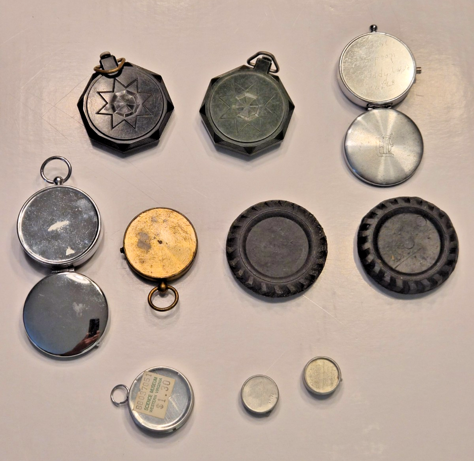 Antique Brass Locking Pocket Compass, France, Taylor Leedawl Compass ...