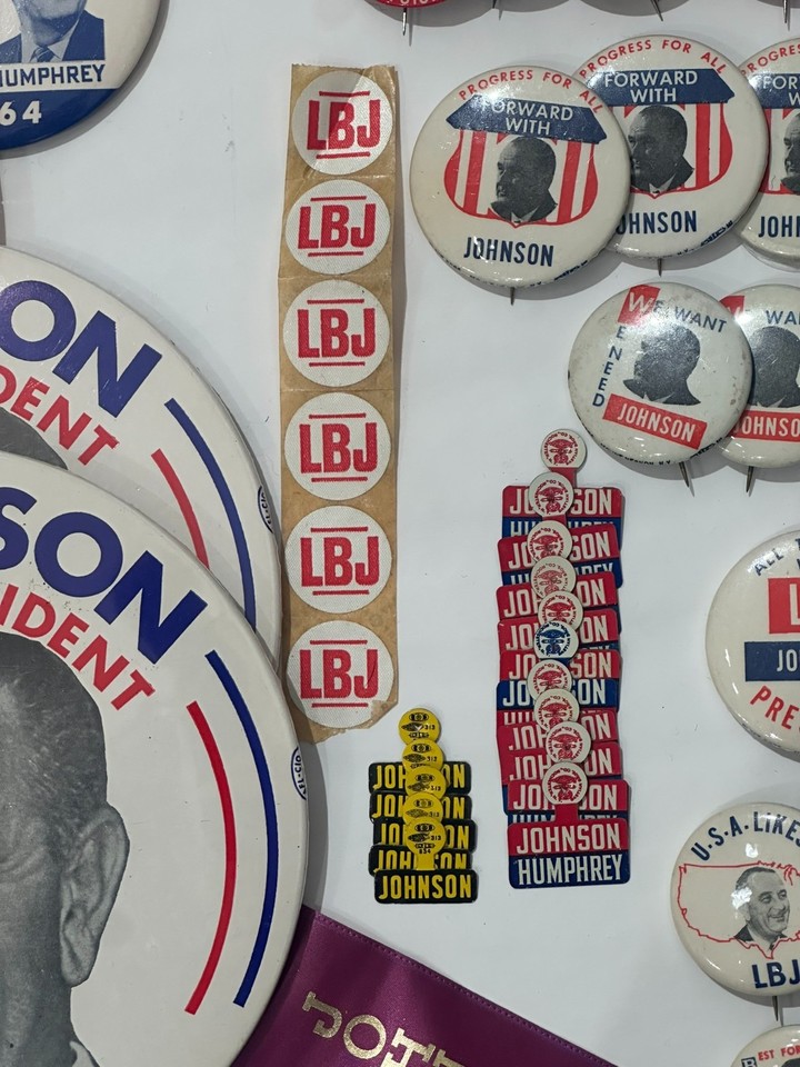 Collection of ~300 LBJ Political Buttons, Pins & Ephemera; Lyndon B ...