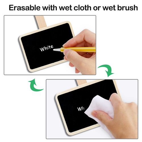 12pcs Wood Mini Chalkboard Signs Tags with Clip for Weddings Message ...