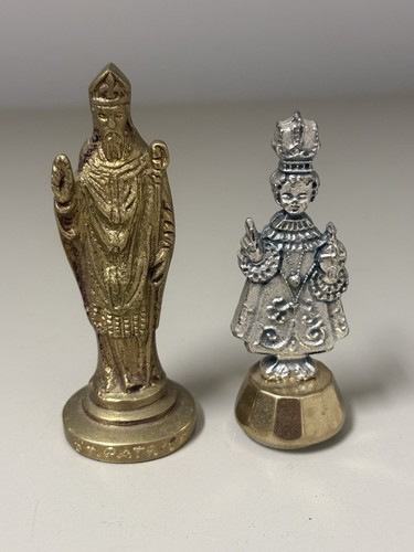 Vintage Holy Figure Statues Religious Metal Statue Lot Of 2. Heavy For ...
