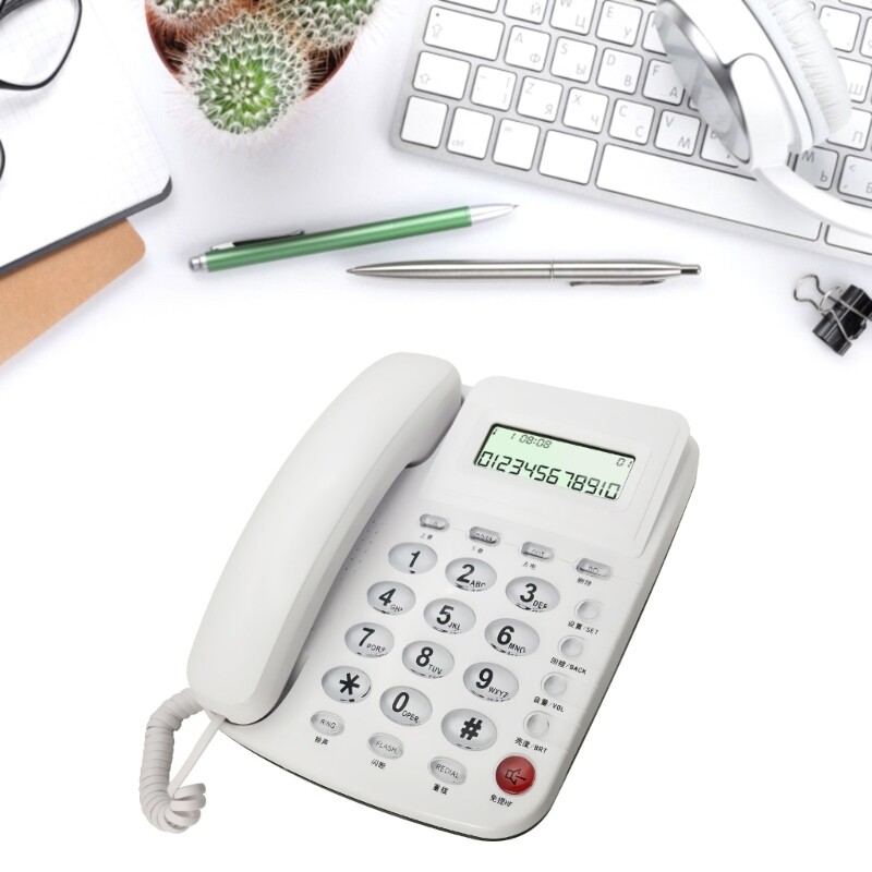 Home Landline Fixed Telephone Desk Phone with Caller Identification LCD ...