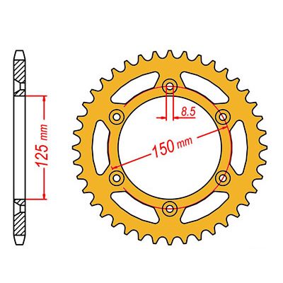 MTX Rear Sprocket 47T Gold for KTM 690 SM R SUPERMOTO 2007 >520 | eBay