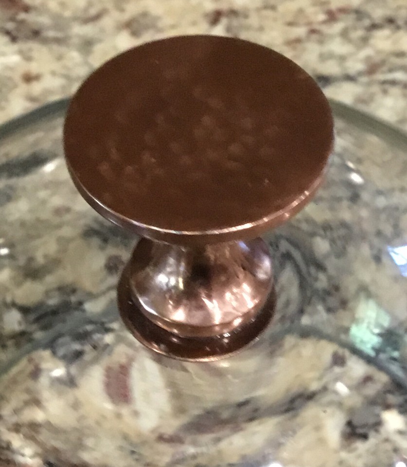 TALL CLEAR CRYSTAL DOME CLOCHE W HAMMERED COPPER 7 1/2”T LOOKS UNUSED ...