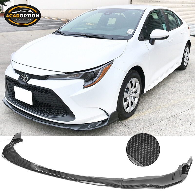 Fits 20-24 Toyota Corolla LE XLE Front Bumper Lip Spoiler Carbon Fiber ...