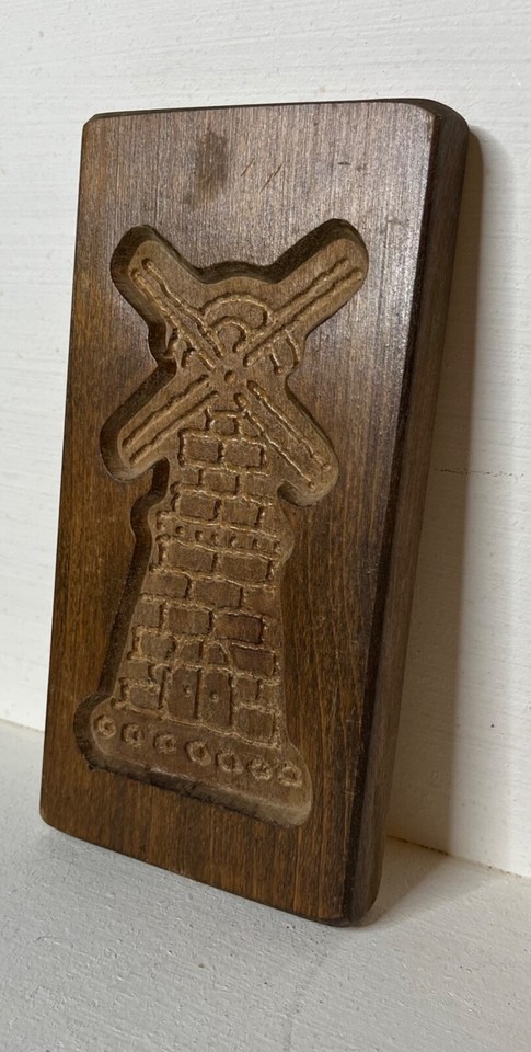 Vintage Dutch Holland Wooden Windmill Cookie Gingerbread 7.5" Mold | eBay