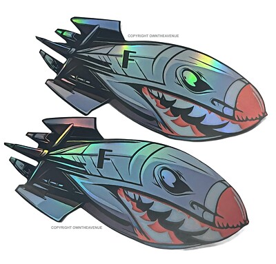 Pair F**k F Bomb Holographic Funny Color Tool Box Bumper Sticker Vinyl ...