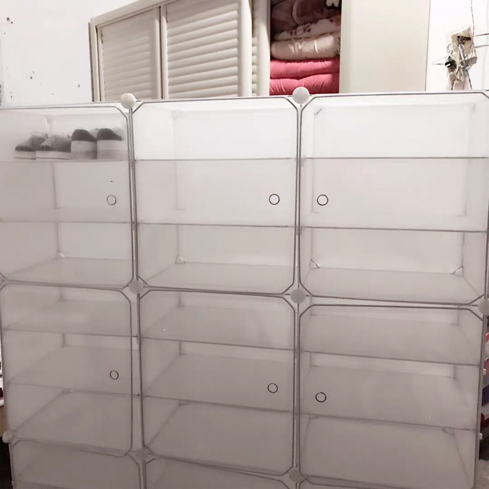 12 Tiers Shoe Rack Box Organizer Stackable Cabinet Storage for 36 Pairs ...