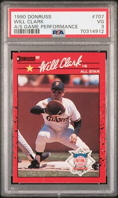 1990 Donruss #707 Will Clark All-Star PSA 3 | eBay