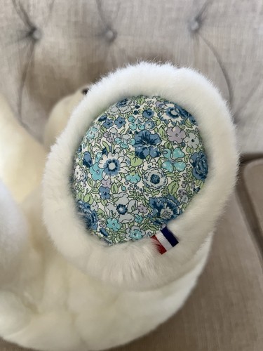 Pamplemousse Peluches • Robert the Bear • White • Blue Liberty Print ...