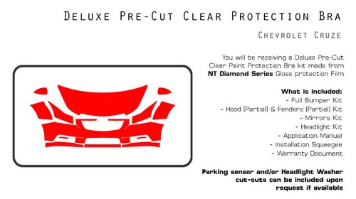 Chevrolet Cruze 2011-2014 PreCut Paint Protection Film Clear Bra PPF ...