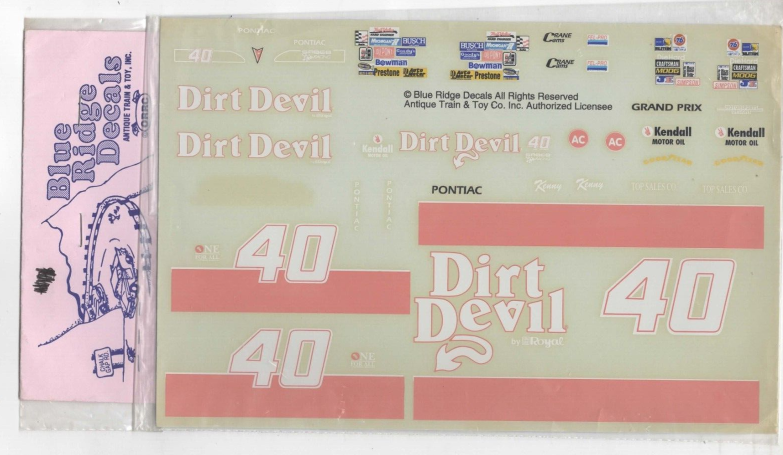 Nascar, KENNY WALLACE #40 / DIRT DEVIL, 1-24 Model Kit Decal Set | eBay