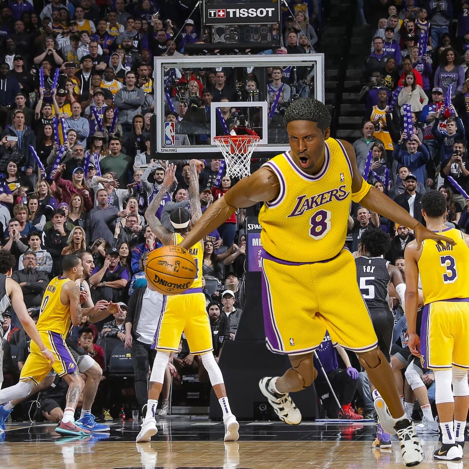 1/6 Lakers Basketball Backdrop 15"X15" - For 1/6 Kobe Bryant Lebron ...