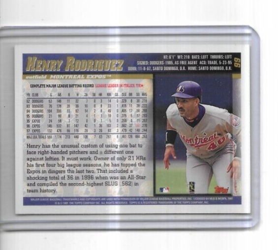1998 Topps #99 Henry Rodriguez Montreal Expos | eBay