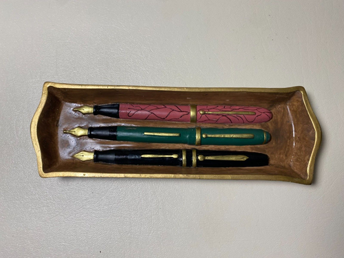 Vintage Rare MCM Fountain Ink pen Display Chalk Ware Tray 8.5 x 2.75 ...