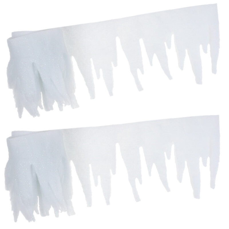 CHRISTMAS FAKE SNOW BLANKET OR ICICLE DRAPE FRINGE WINDOW DECORATIONS ...