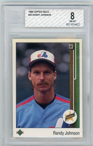 RANDY JOHNSON 1989 Upper Deck #25 Rookie RC Expos HOF BGS 8 NM-MT "R ...